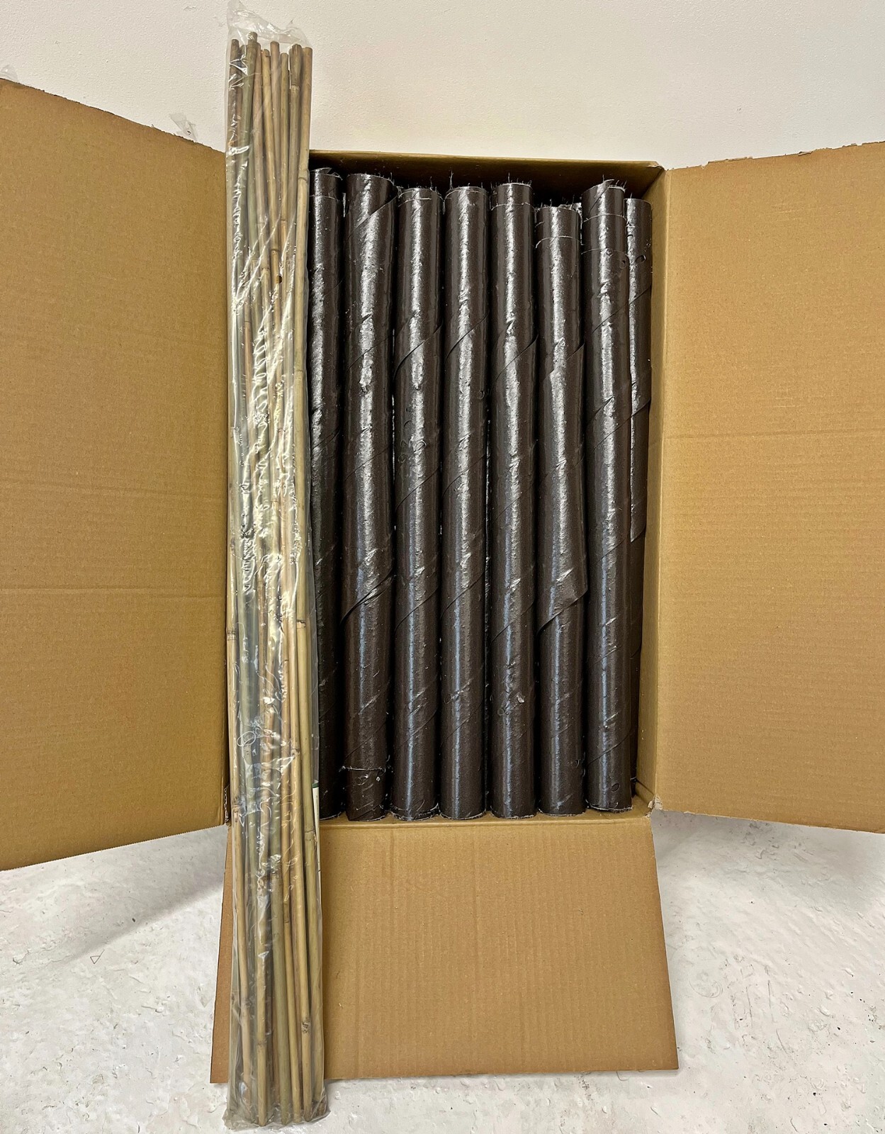 150 Spiral Hedge Tree Plant Rabbit Guards Height 60cm with 3ft canes ...