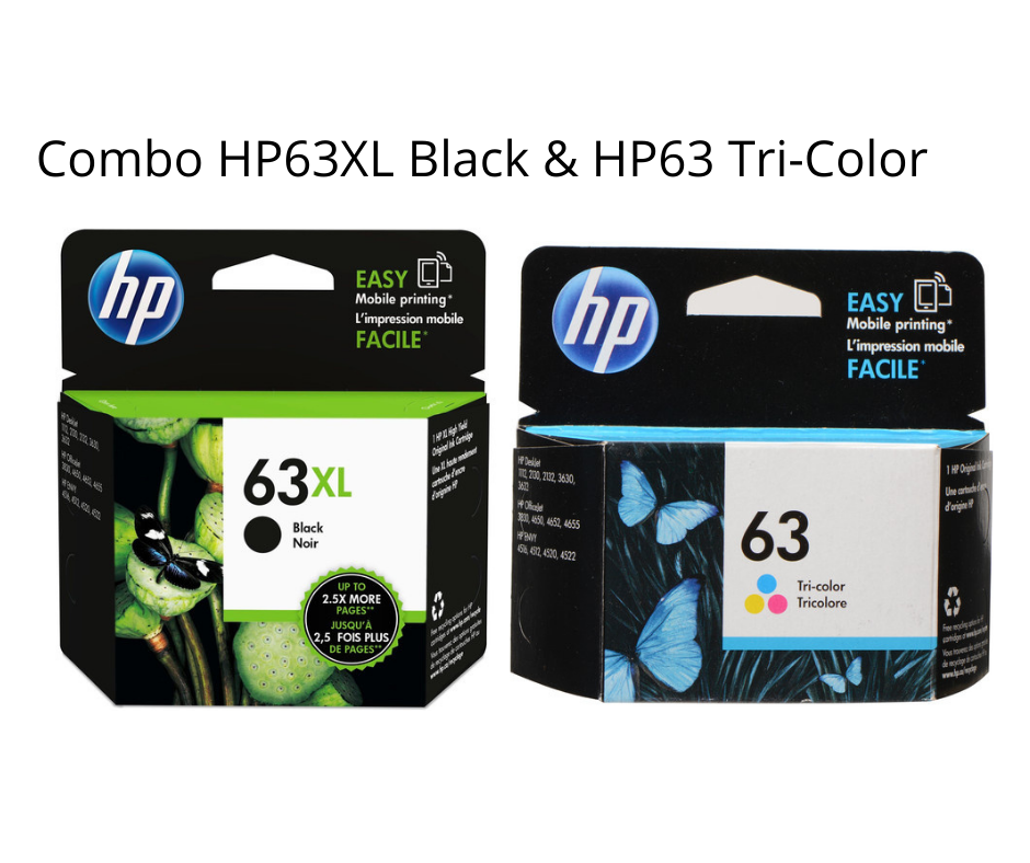 Genuine HP 63XL Black HP63 Tri-Color Ink Cartridges Original HP63XL NEW ...