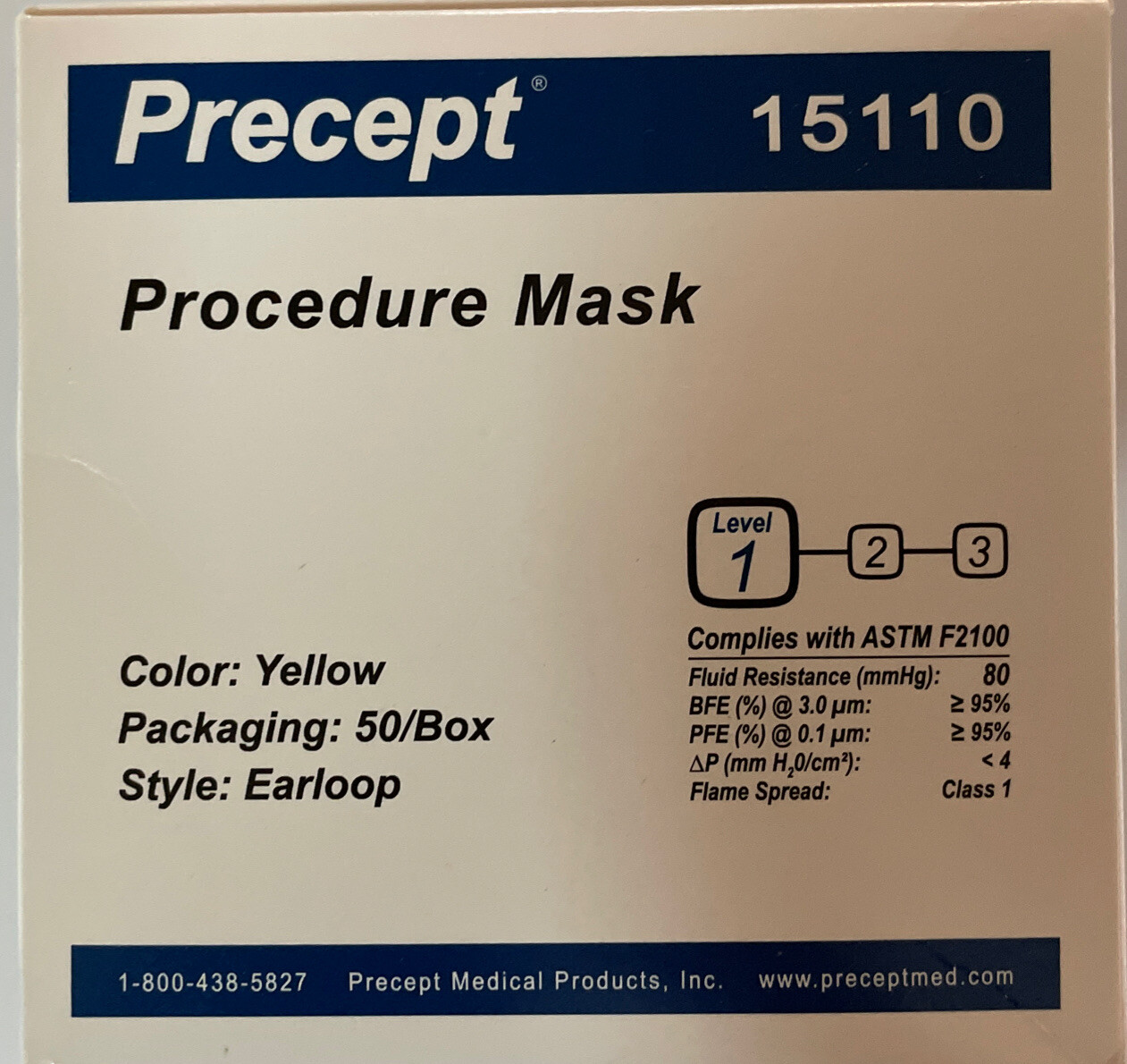 Precept 15110 Procedure Face Mask - Pack of 50 for sale online | eBay