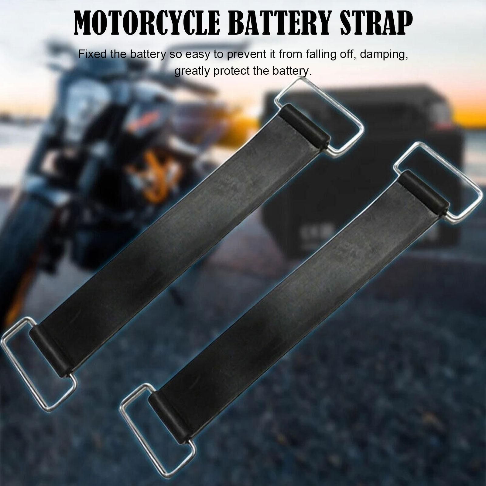 2Pcs Universal Motorcycle Rubber Battery Strap Holder Accessories Belt ...