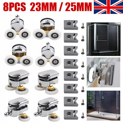 8PCS Updated Shower Door Rollers/Runners/Wheels Twin Top Suit Quadrant ...