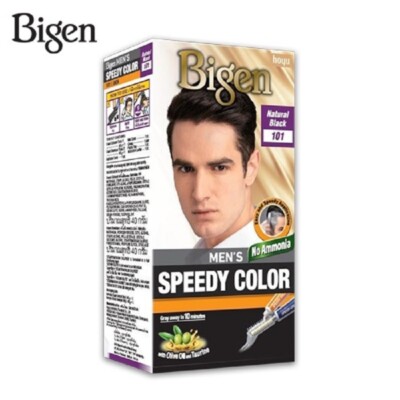 Bigen Men's Speedy Hair Color 101 Black Natural Cream Dye No Ammonia 10 ...