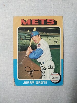 1975 Topps 158 Jerry Grote New York Mets Baseball Card Poor Read ...