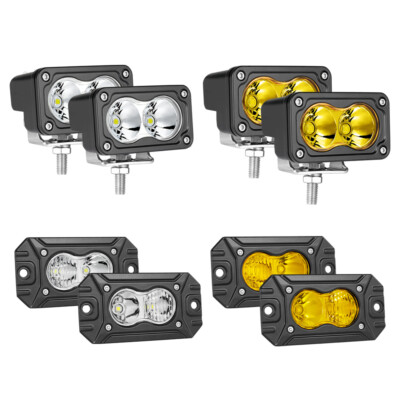 2x 3/4 inch LED Cube Pods Work Lights Fog Driving Lamp Offroad ATV 4WD ...