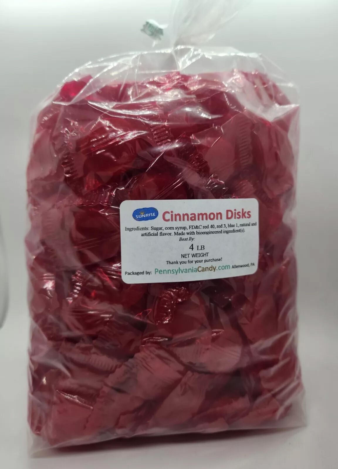 Sunrise 4 lb CINNAMON DISKS Individually Wrapped *Hot Hard Candy Disc ...