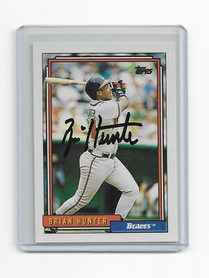 Autographed Signed Brian Hunter 1992 Topps Card #611 Atlanta Braves ...