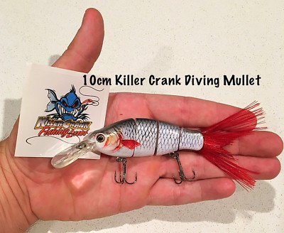 "Killer Crank" 10cm Diving Mullet Swimbait Fishing Lure 25g Murray Cod ...