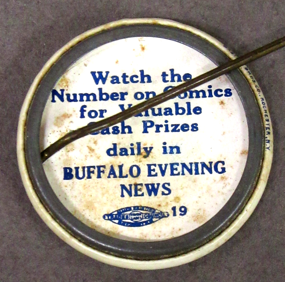 1930's BUCK ROGERS Buffalo Evening News comic strip 1.25" pinback w ...