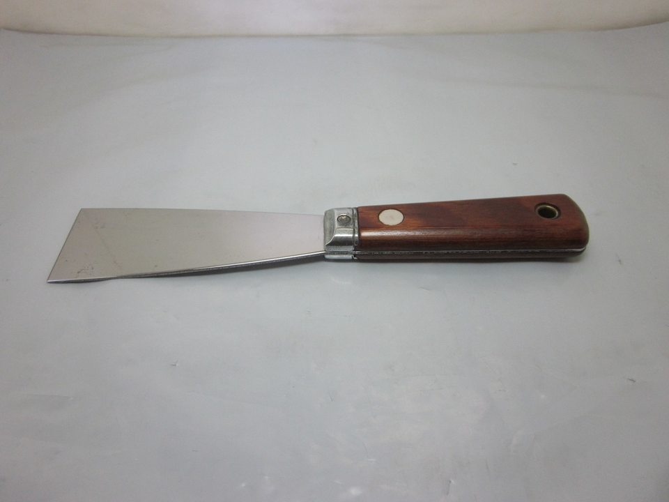 Red Devil 1&1/2" Stiff Putty Knife Wood Handle Brass Pin USA | eBay