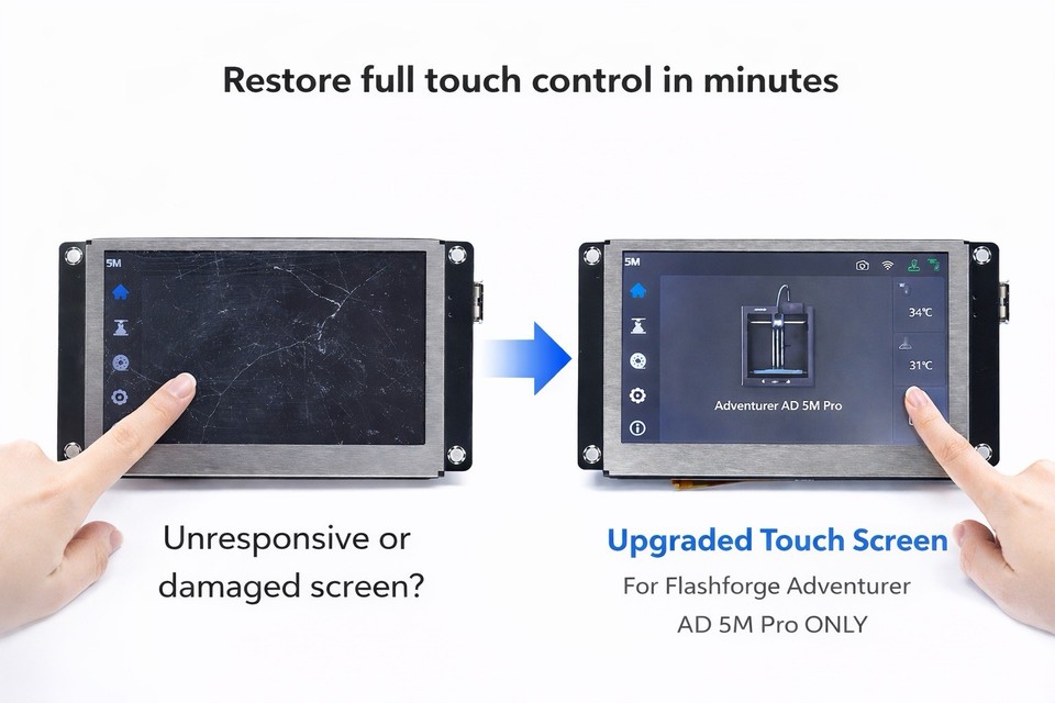 Touch Screen Assembly For Flashforge (Adventurer) AD5M Pro 4.3inch UK ...