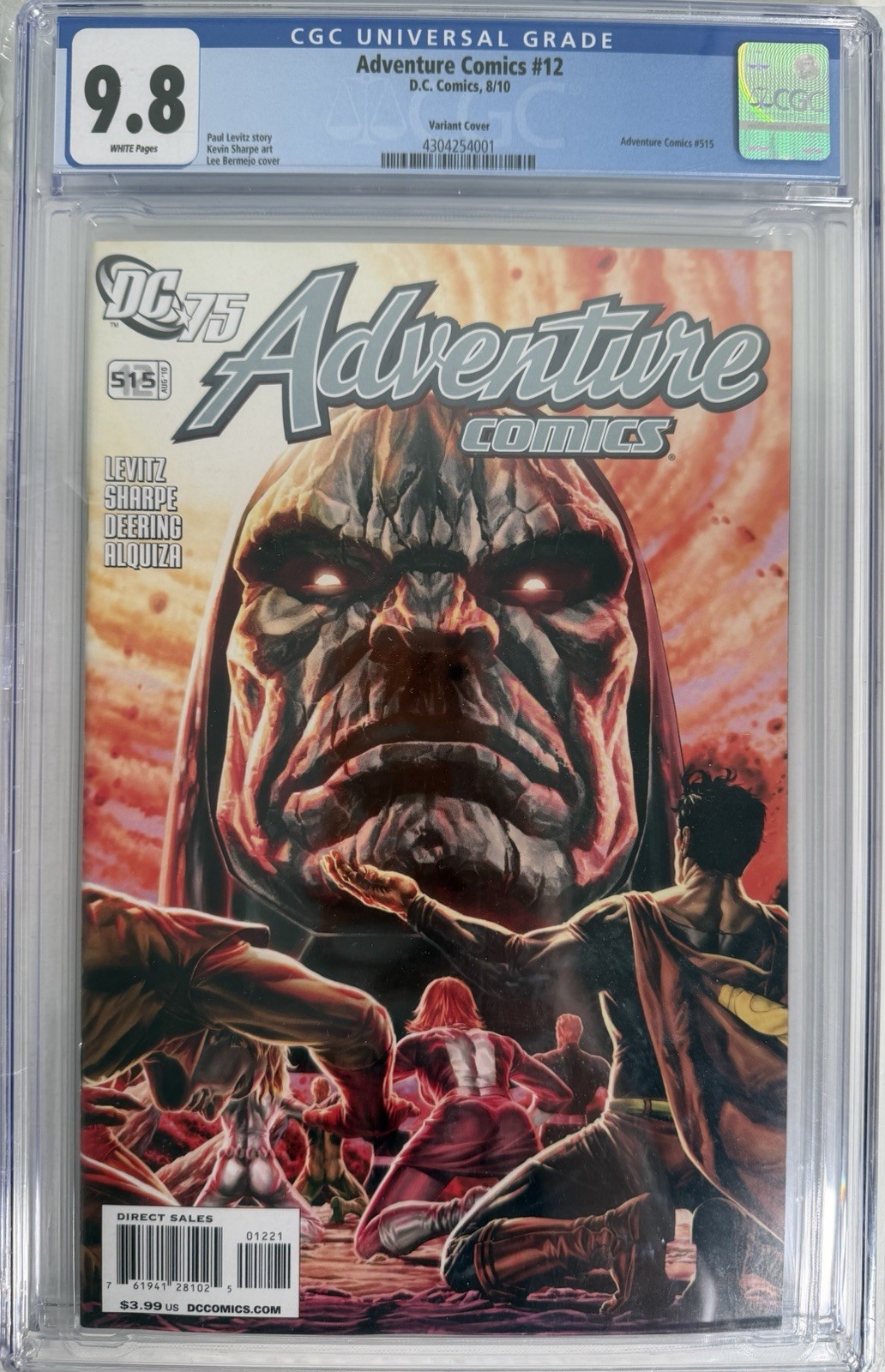 ADVENTURE COMICS #12 CGC 9.8 WHITE PAGES 515 1:25 Lee Bermejo Cover 🔥🔥🔥 ...