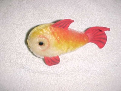 STEIFF " FLOSSIE " GOLDFISH - 5" LONG - GREAT COLORS - early button | eBay