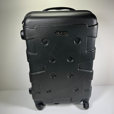 Jeep Rolling Spinner Suitcase Heavy Duty Hard Case Luggage Black 17" x ...