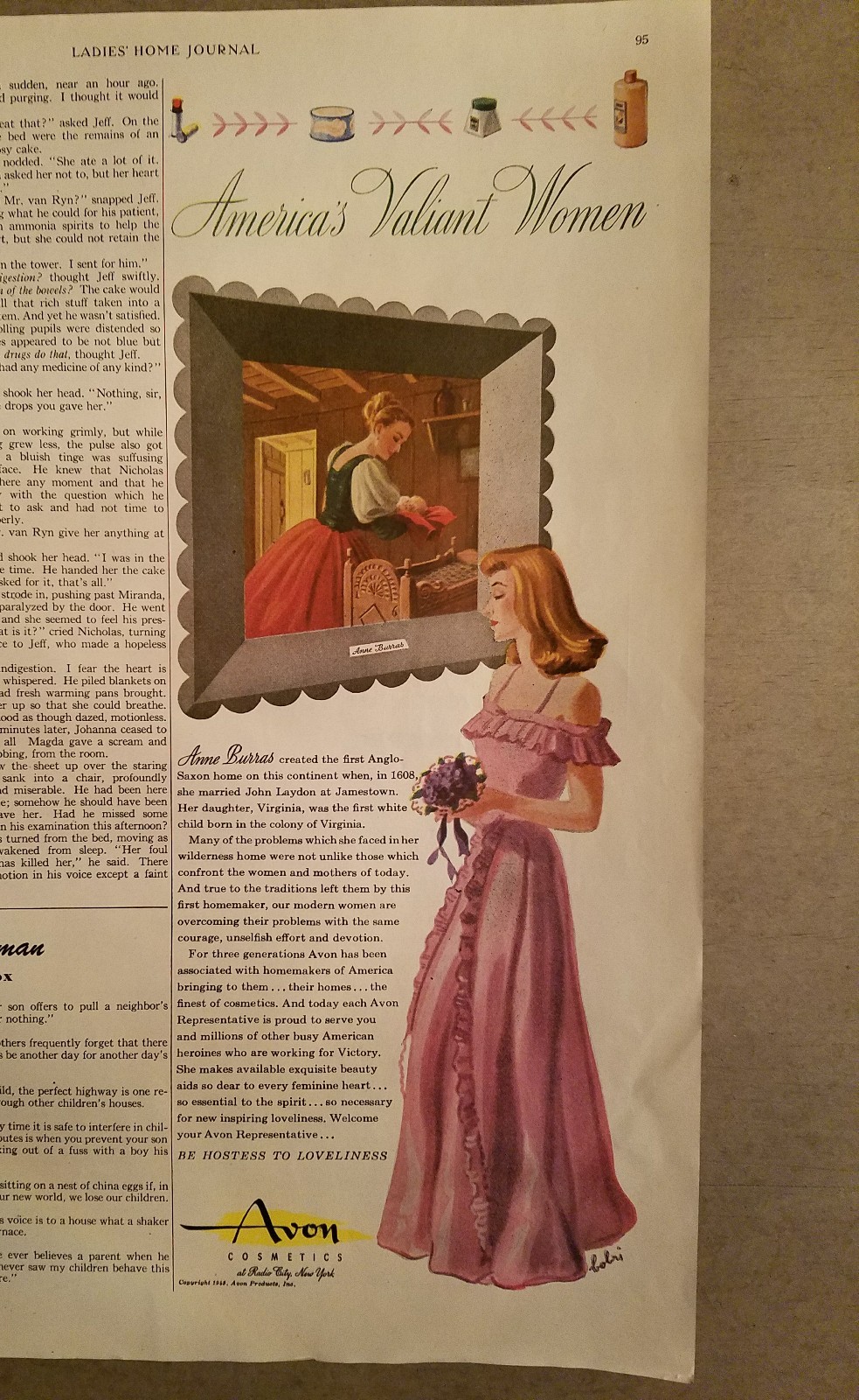 1943 Avon Cosmetics America's Valiant women Anne Burras ad | eBay