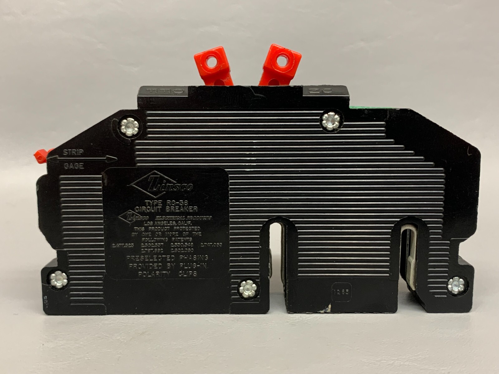 20 Amp GTE Sylvania or ZINSCO 20A 2 Pole Twin 3/4" R38 Breaker Red Tabs ...