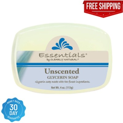 Essentials by Clearly Natural Glycerin Bar Soap, Unscented, 4 Ounce ...