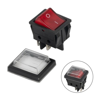 16A 250VAC 20A 125VAC Rocker Switch 2 Position Accessory Illuminated ON ...