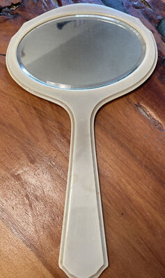 Celluloid Ivory Colored Hand Mirror Pyralin Du Barry Vanity 15”.5 ...