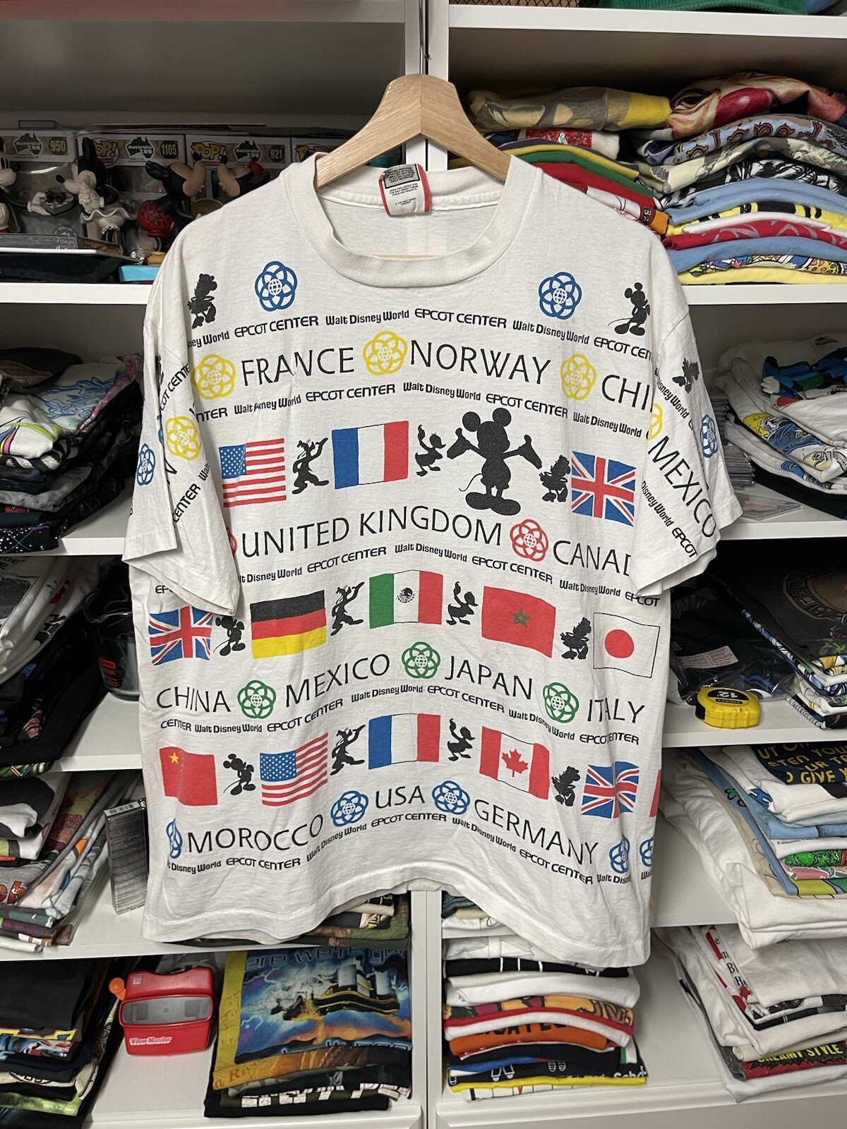 Vintage Disney Epcot Center Country Flags All Over Pr… - Gem