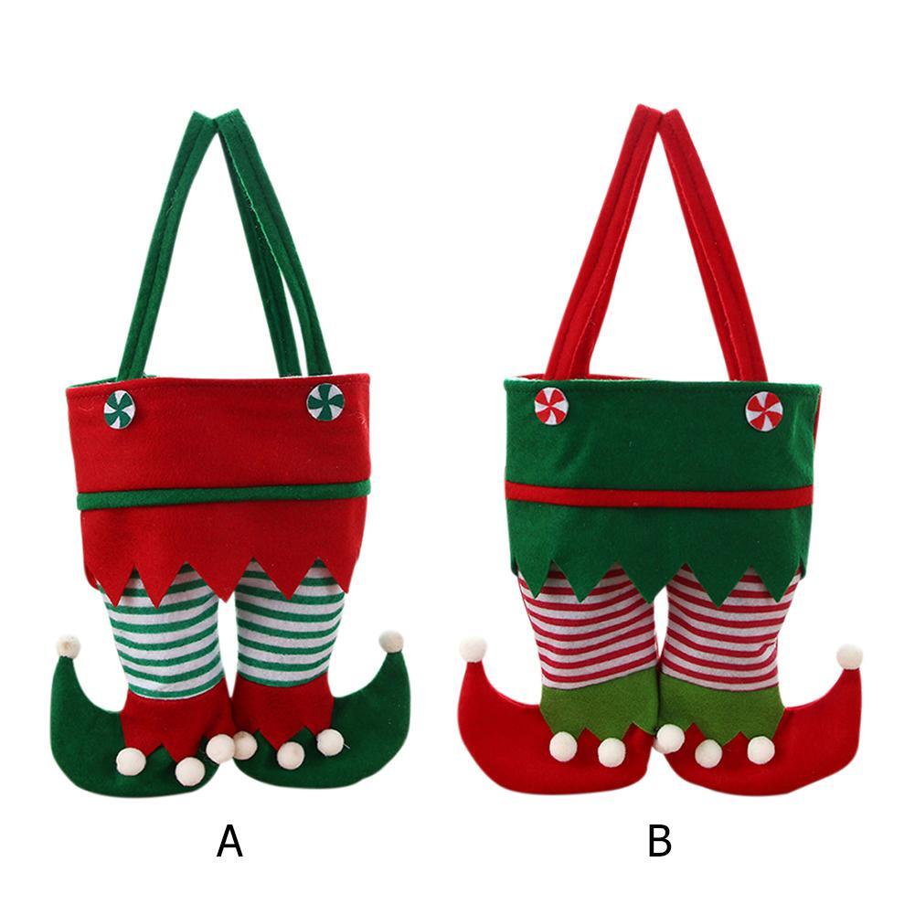 Christmas Elf Candy Bags Velvet Santa Claus Bags Festival Party Decor ...