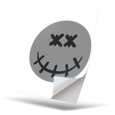 1 x Vinyl Sticker A4 - BW - Yellow Dead Smiley Face Logo #39978 | eBay UK