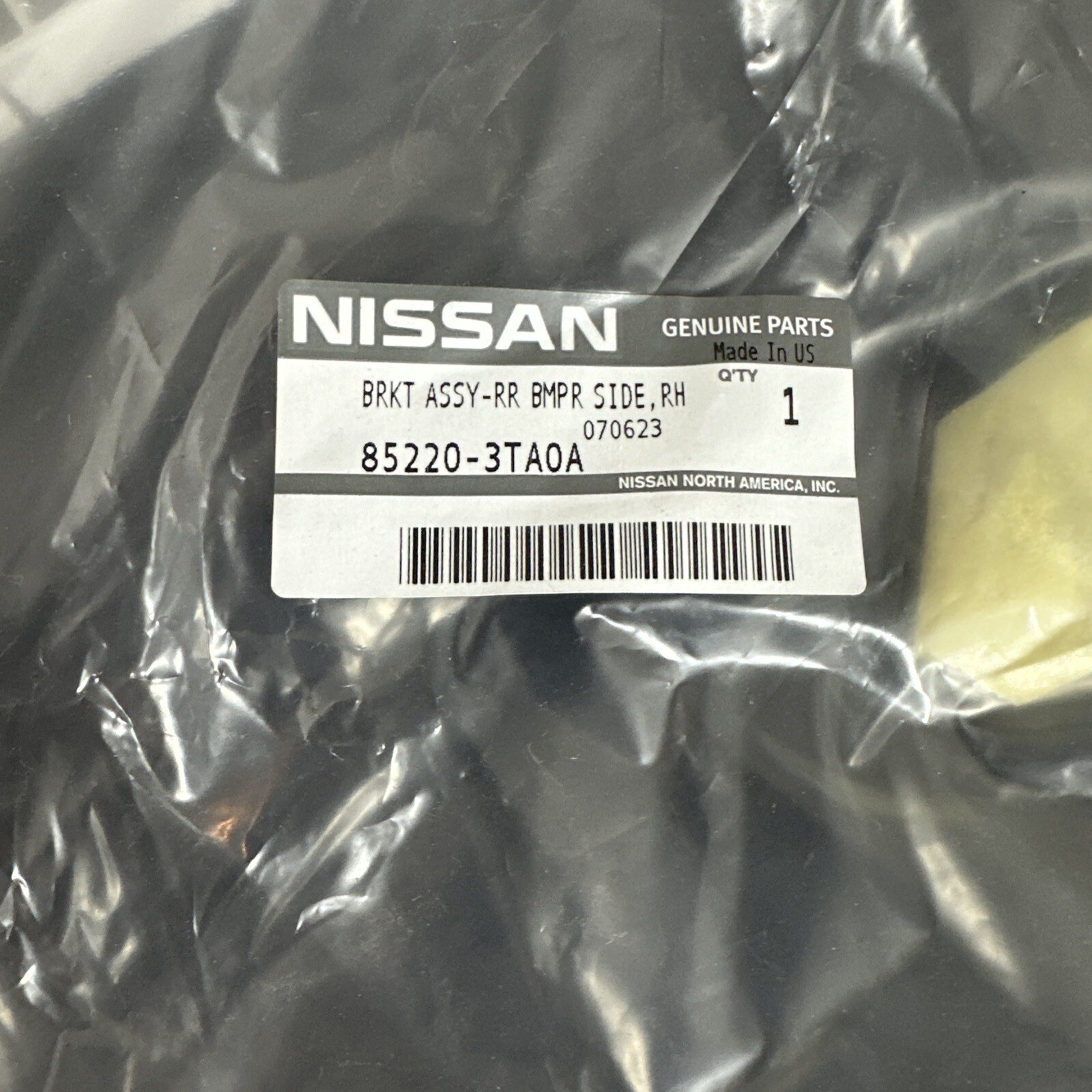 Genuine OEM Nissan 85220-3TA0A Side Bumper Bracket Passenger Rear 2013 ...