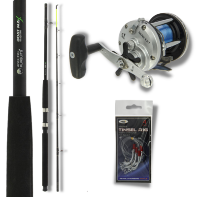 1 x BOAT FISHING ROD 6ft AND MULTIPLIER REEL SET WITH SEA FISHING ...