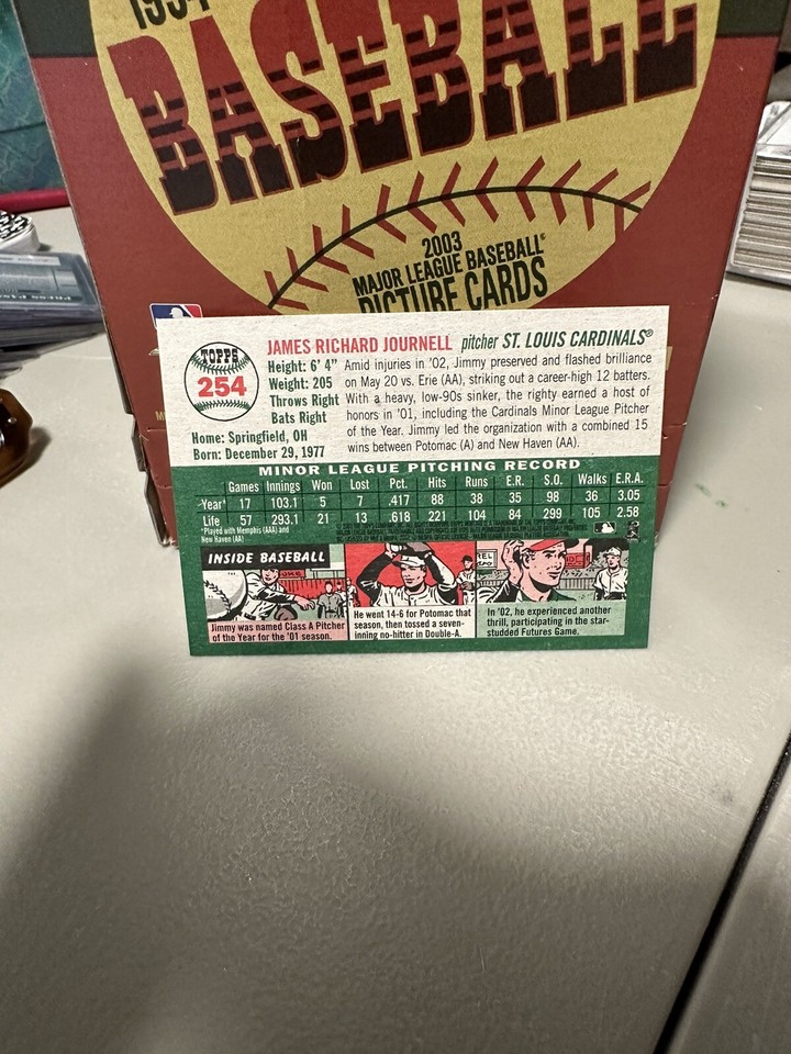 2003 Topps Heritage Baseball #254 Jimmy Journell St. Louis Cardinals | eBay