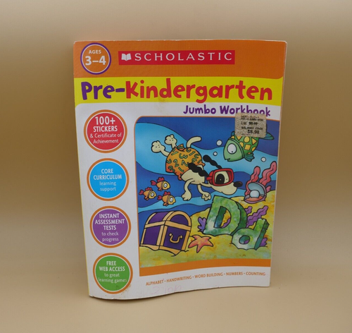 FOUR Scholastic Pre-Kindergarten Jumbo Workbooks Paperback Children ...