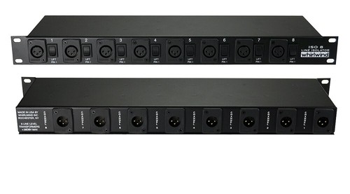 Whirlwind ISO8 8 Channel Rack mount Line Level Audio isolation Balancer ...