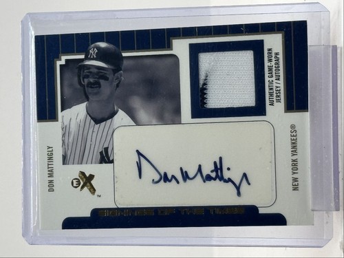 DON MATTINGLY 2004 FLEER EX SIGNINGS OF THE TIMES USED PATCH AUTO /58 ...