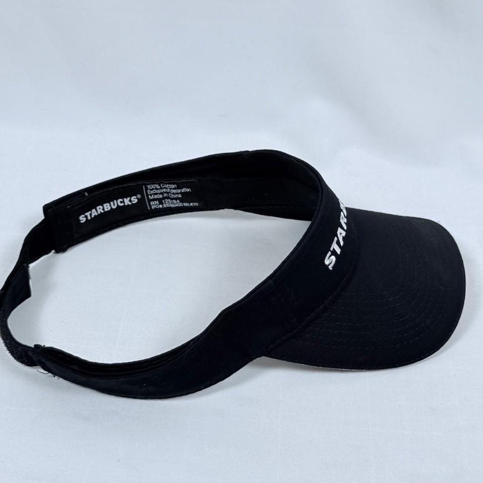 Starbucks Employee Black Visor Hat Adjustable Cap Logo Embroidered Golf ...