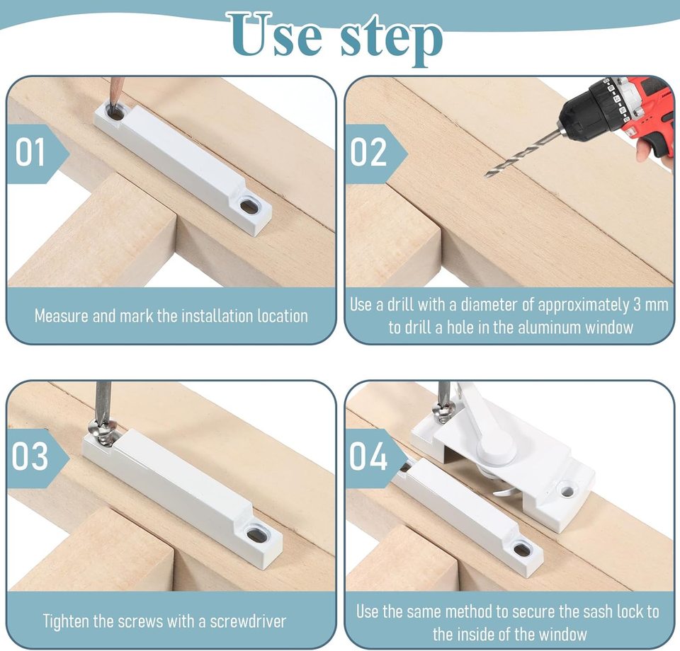 10 Pack Window Sash Locks Cam Action White Window Sash Locks White Cam ...