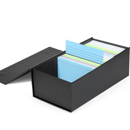 Harhana 3x5 Index Card Holder File Box Organizer, 3.5Wx5.5Hx11.3L ...