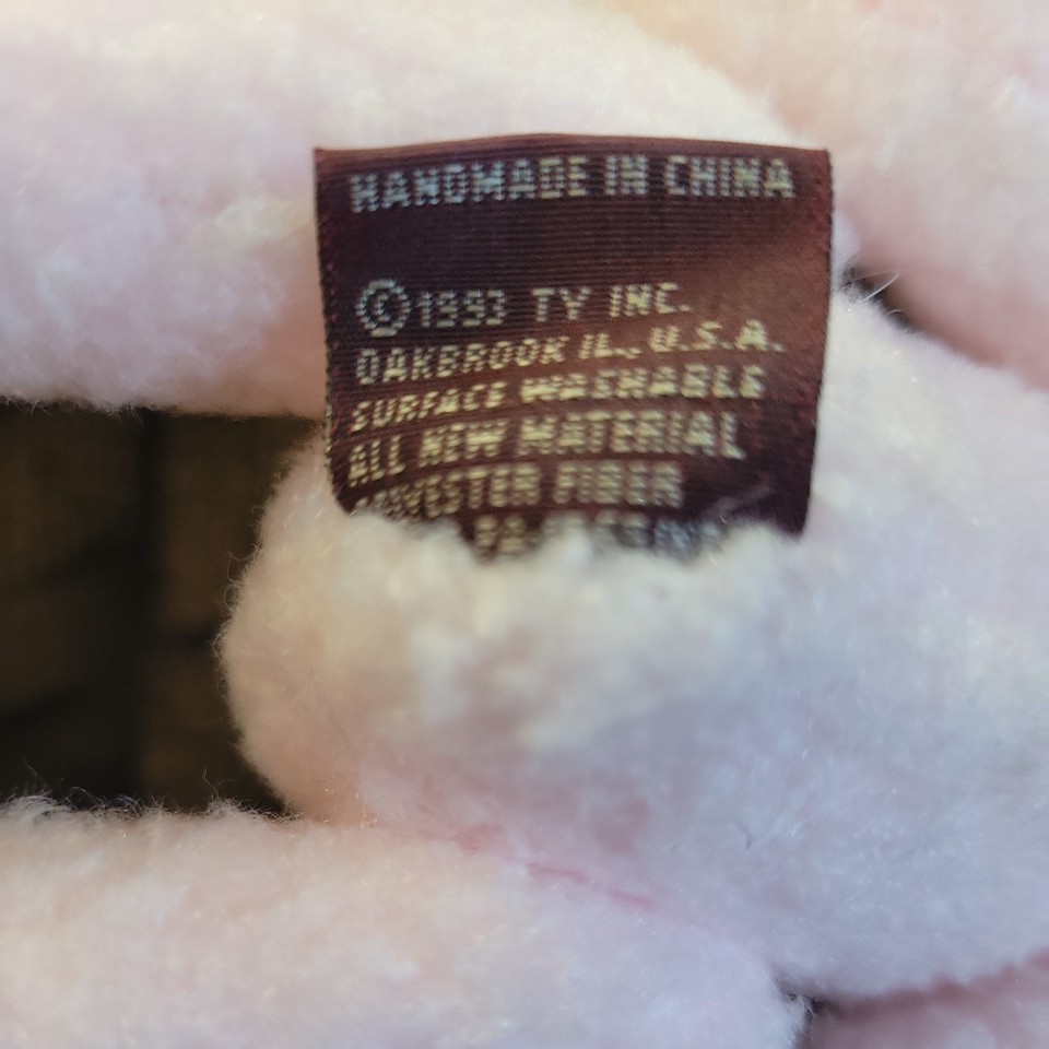 TY Beanie Baby "Strawbunny" 1993 Vintage Pink "you tickle me pink" | eBay