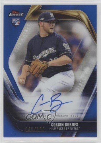 2019 Topps Finest Firsts Blue Refractor /150 Corbin Burnes Rookie Auto ...
