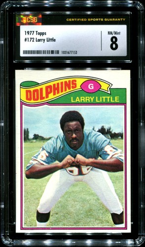 1977 Topps #172 LARRY LITTLE MIAMI DOLPHINS HOF CSG 8 NM/Mint | eBay