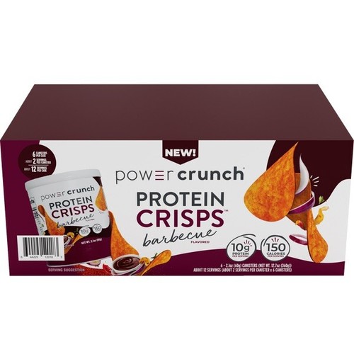 Power Crunch Protein Crisps BBQ - 12-Pack, 10g Protein, 2.1oz Guilt ...