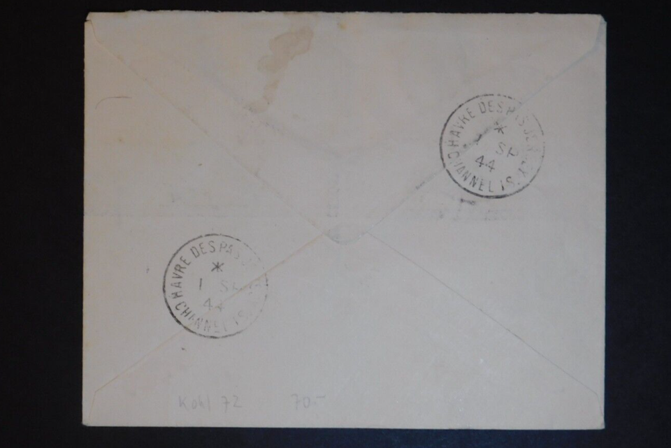 1944 Havre Des Pass Channel Islands Occupation England Cover To Jersey ...