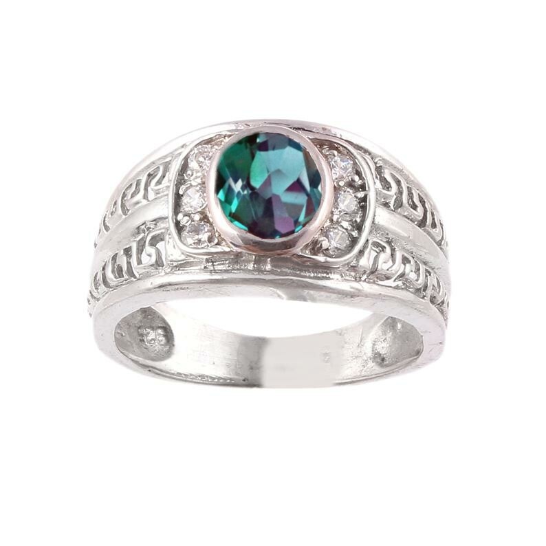 Alexandrite Ring June Birthstone Color Changing Ring Oval Cut Gems Ring ...