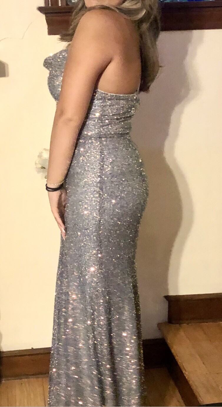 BCX Slate Blue Glittery Prom Evening Party Gown Dress w Sequins sz 9 | eBay