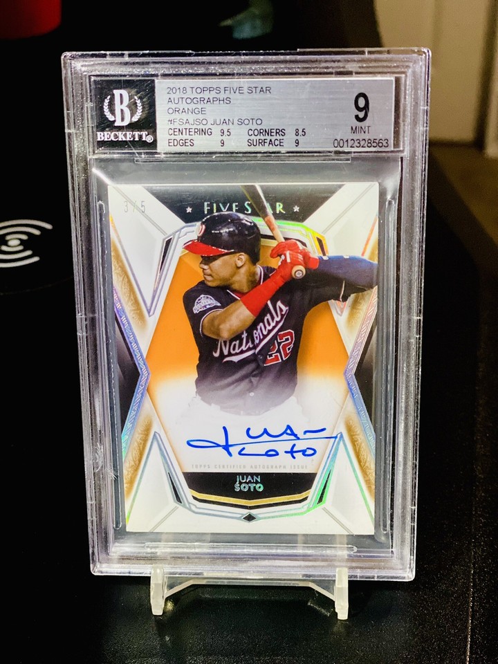 2018/2019 Juan Soto /5 Autograph Topps Five Star POP 1 BGS 9 10 Auto RC ...