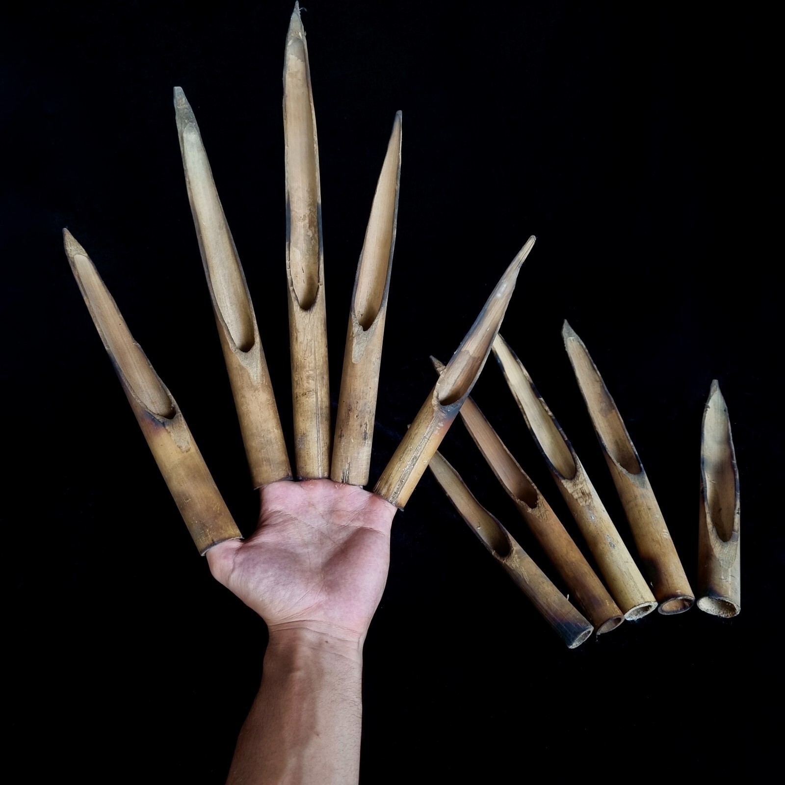 Asmat Bamboo Asaro Claws Mudmen Headhunter Papua New Guinea Carved ...