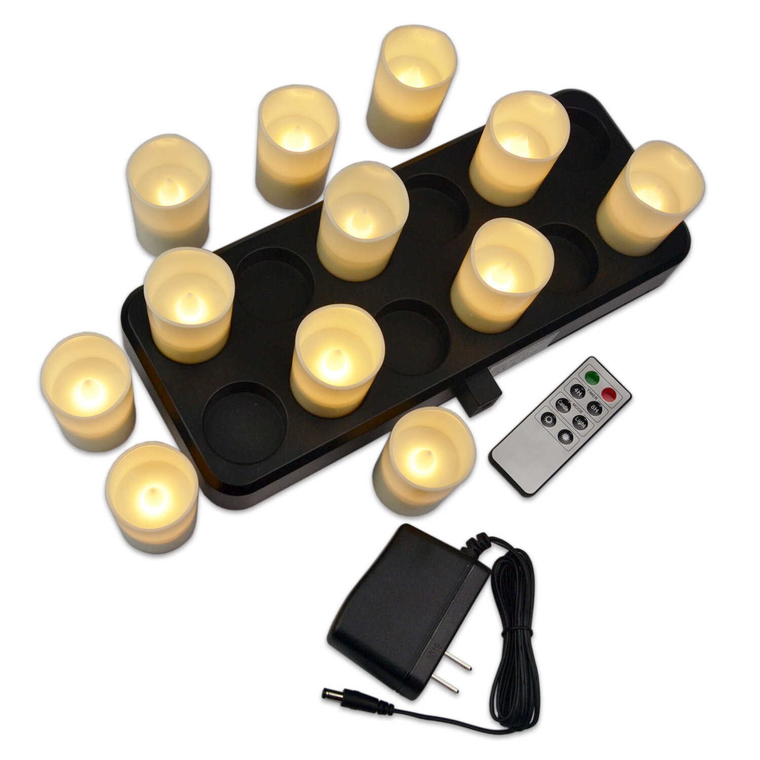 LED Induction Rechargeable Tea Lights Candles with Remote Control 12 ...