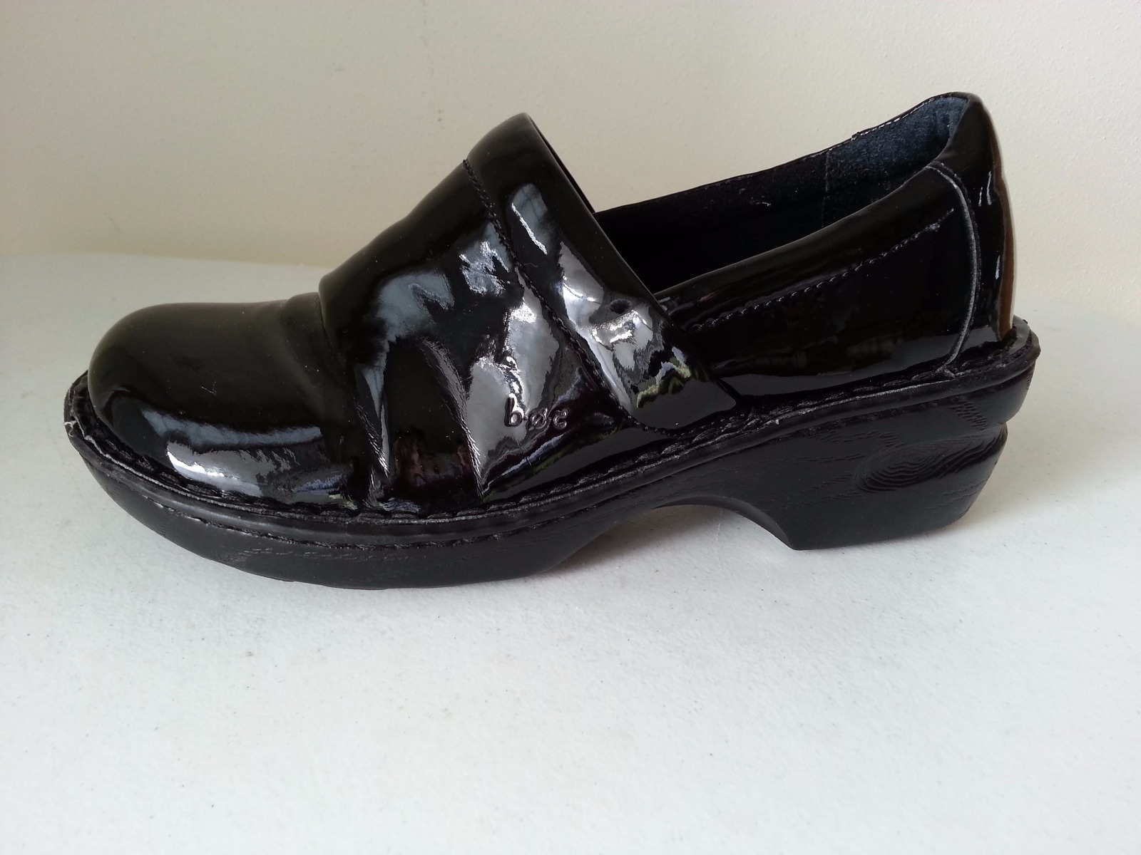 BOC black shiny clogs with 2" heel - womens 9, euro 40.5 | eBay