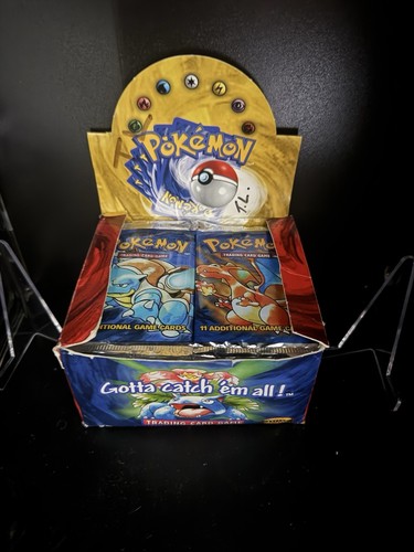 Pokemon base Set Booster Box SHADOW BOX ONLY TWO RESEALED PACKS DISPLAY ...