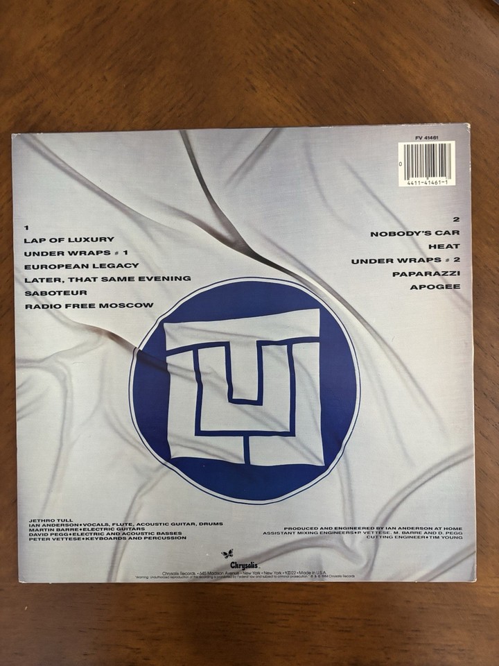 Jethro Tull-Under Wraps 1984 Rock LP 12" VINYL FV41461 | eBay