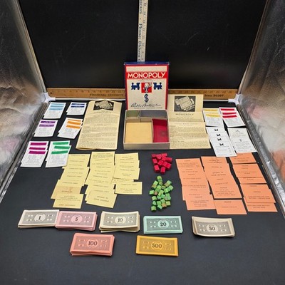 Vintage Early 1935 Parker Brothers Monopoly Board Game Simple Plain ...