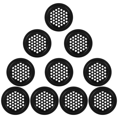 10 Pcs Stainless Steel Vent Cover Black Round Flat Ventilation Device ...