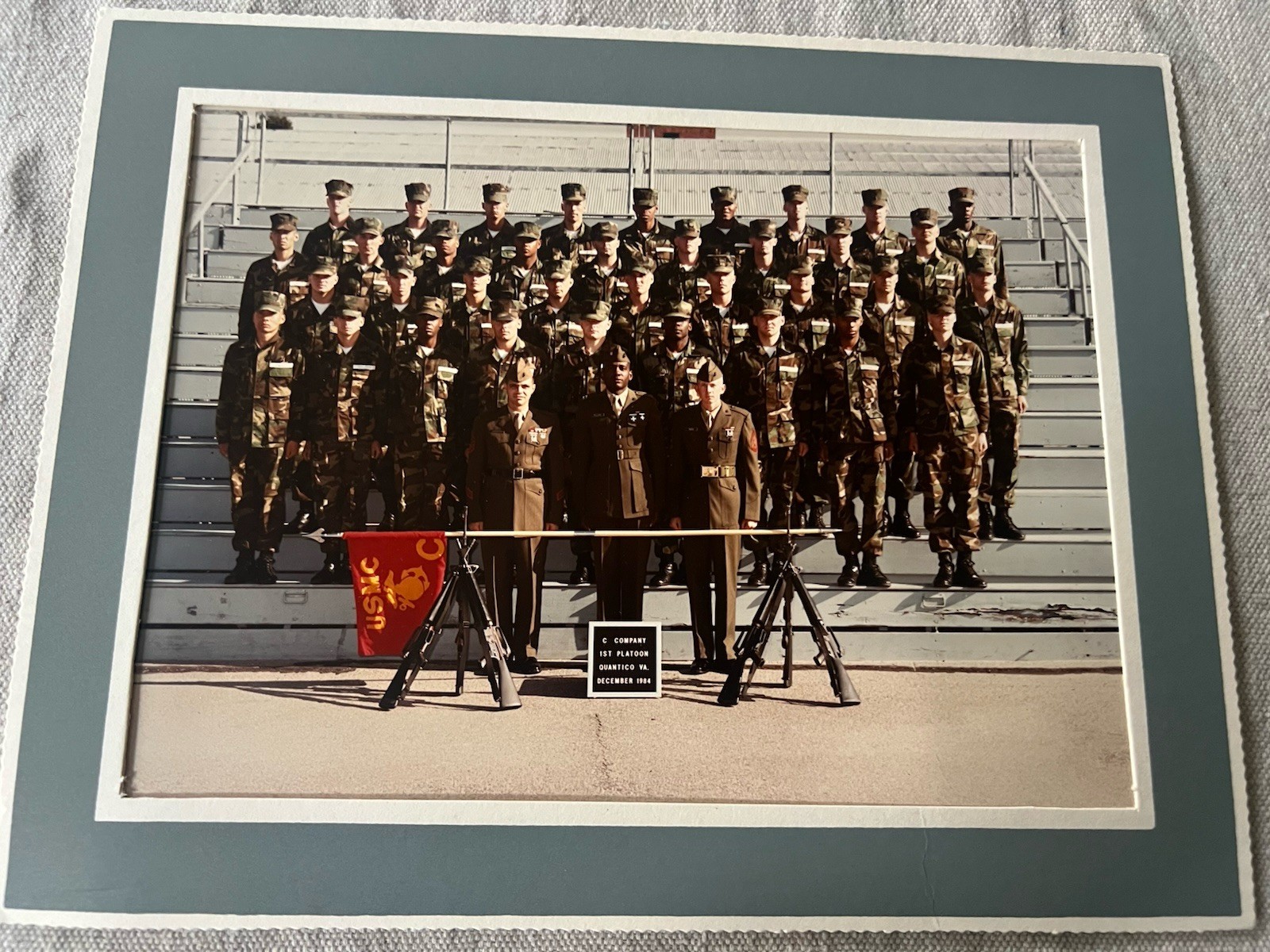 USMC C Company 1st Platoon Quantico VA Dec 1984 Mounted Group Photo ...